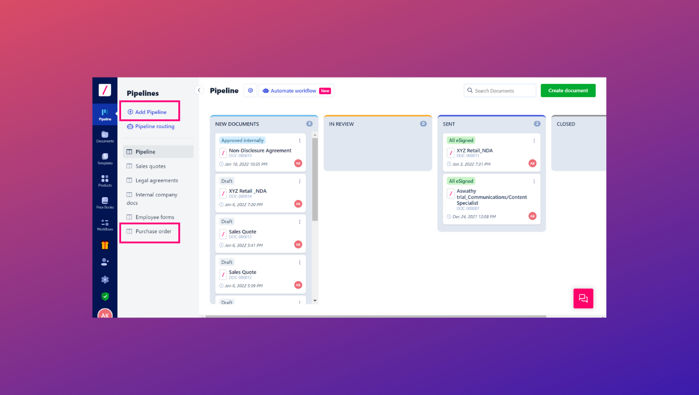 Creating an Electronic Signature Workflow